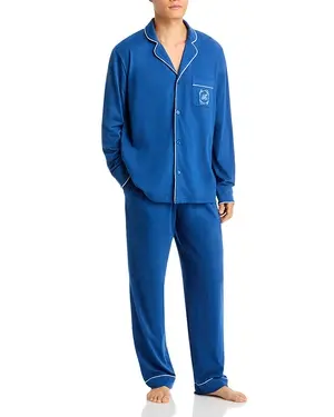 PETITE PLUME X Bloomingdale's Pima Cotton Pajama Set Exclusive - Navy
