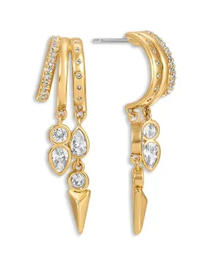 Ettika Icon Behavior Crystal Drop Earrings - Gold