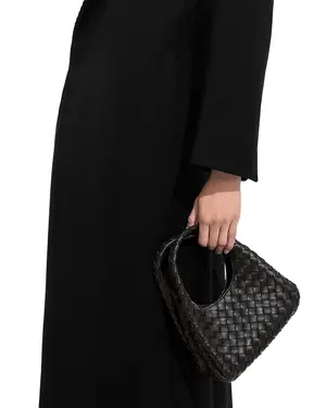 Bottega Veneta Baby Campana Top Handle Clutch - Black/muse Brass