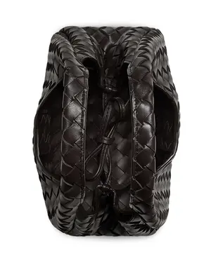 Bottega Veneta Baby Campana Top Handle Clutch - Black/muse Brass