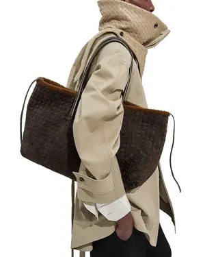 Bottega Veneta Large Pinacoteca Reversible Suede & Shearling Tote