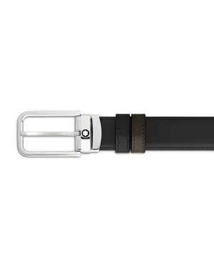 Montblanc Leather Two Tone Rectangle Buckle Belt