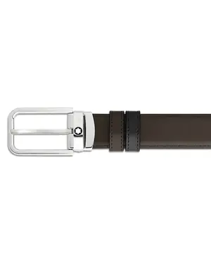 Montblanc Leather Two Tone Rectangle Buckle Belt