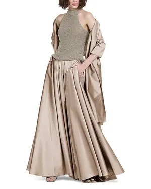 EMILY SHALANT Long Satin Stole - Suntan