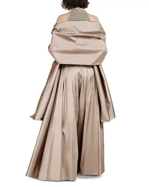 EMILY SHALANT Long Satin Stole - Suntan