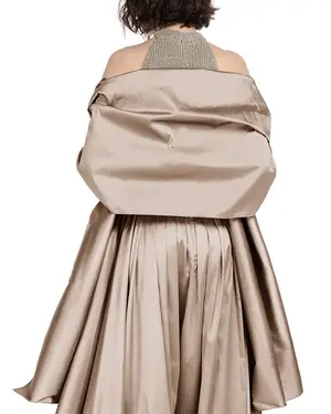 EMILY SHALANT Long Satin Stole - Suntan