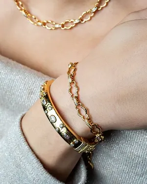 CAPUCINE DE WULF Maharani Cubic Zirconia Link Bracelet