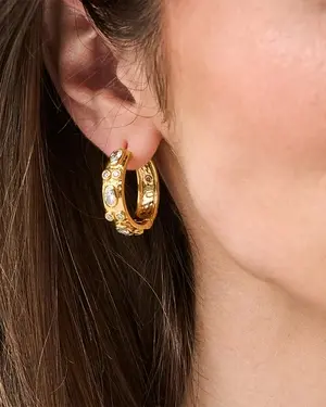 CAPUCINE DE WULF Maharani Cubic Zirconia Huggie Hoop Earrings