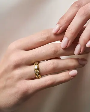 CAPUCINE DE WULF Maharani Cubic Zirconia Band Ring