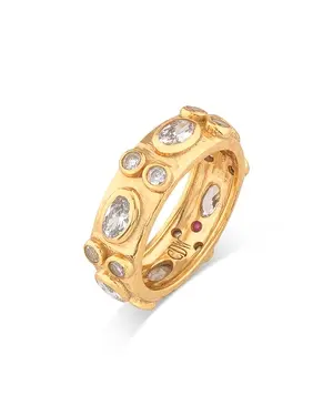 CAPUCINE DE WULF Maharani Cubic Zirconia Band Ring