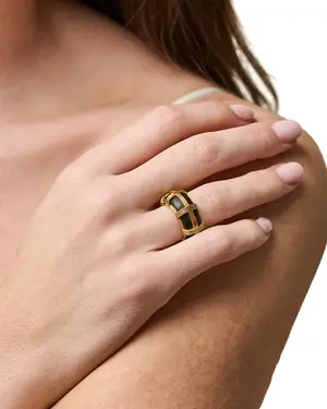 CAPUCINE DE WULF Gaia Wood Band Ring - Ebony