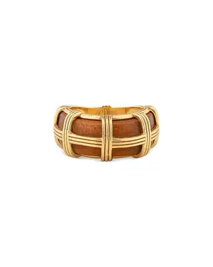 CAPUCINE DE WULF Gaia Wood Band Ring - Teak