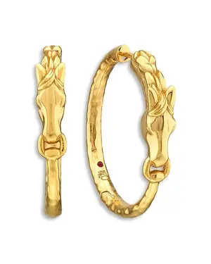 CAPUCINE DE WULF Equestrian Horsehead Hoop Earrings - Gold