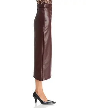 AREA STARS Bailey Faux Leather Asymmetric Hem Skirt