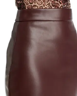 AREA STARS Bailey Faux Leather Asymmetric Hem Skirt