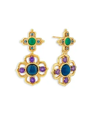 CAPUCINE DE WULF Contessa Gemstone Jacket Earrings - Multi