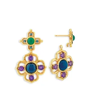CAPUCINE DE WULF Contessa Gemstone Jacket Earrings