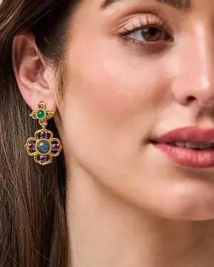 CAPUCINE DE WULF Contessa Gemstone Jacket Earrings