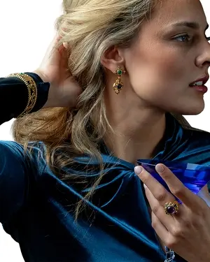 CAPUCINE DE WULF Contessa Gemstone Jacket Earrings