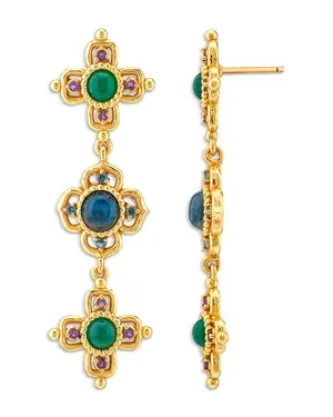 CAPUCINE DE WULF Contessa Gemstone Linear Drop Earrings