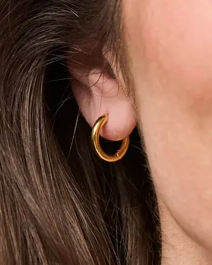 CAPUCINE DE WULF Scarab Charm Huggie Hoop Earrings
