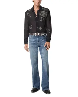John Varvatos Arden Cotton & Silk Sheer Floral Shirt