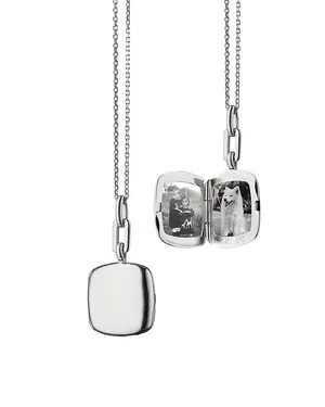 Monica Rich Kosann Slim Lockets Cushion Pendant Necklace, 16-18 - Sterling Silver