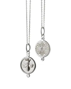 Monica Rich Kosann White Sapphire Queen Bee Pendant Necklace, 18 - Sterling Silver