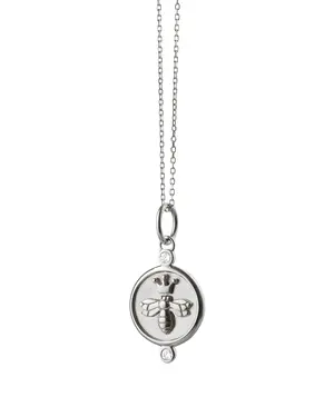 Monica Rich Kosann Queen Bee Pendant Necklace With White Sapphires