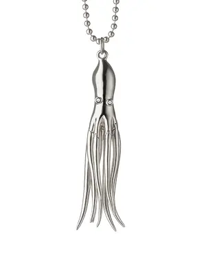 Monica Rich Kosann White Sapphire Intuition Octopus Necklace, 30 - Sterling Silver