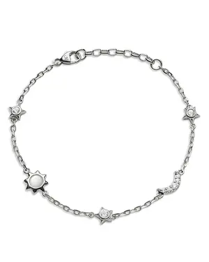 Monica Rich Kosann Sterling White Sapphire & Moonstone Bracelet - Silver