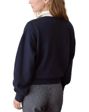Marine Layer Cloud 9 Cotton Blend Fleece Polo Sweatshirt