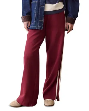 Marine Layer Cloud 9 Cotton Blend Fleece Track Pants - Cabernet