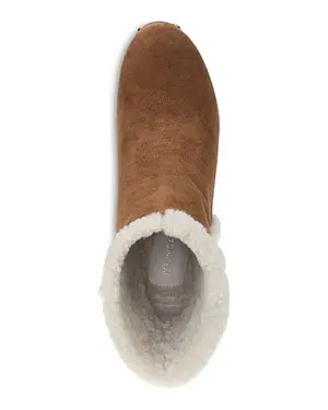 Veronica Beard Loreen Faux Fur Trim Suede Clog Boots