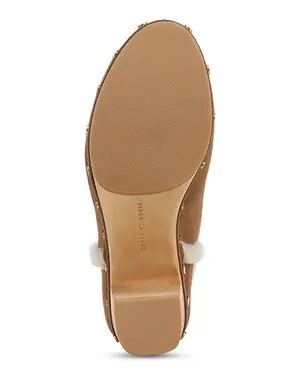 Veronica Beard Loreen Faux Fur Trim Suede Clog Boots