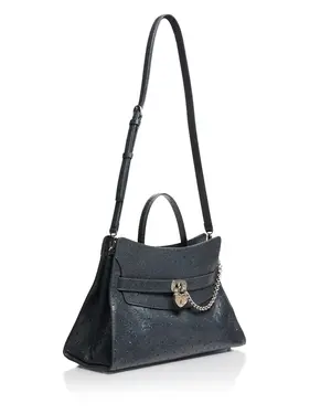 Alexander McQueen Ostrich Embossed Leather Shoulder Bag