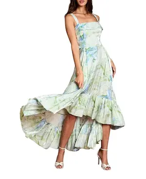 Coast Organza High Low Maxi Dress - Green