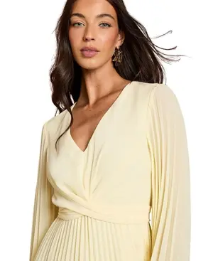 Coast Pleated Wrap V-neck Maxi Dress