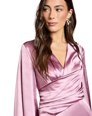 Coast V-neck Fringe Wrap Midi Dress