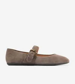 Cole Haan Grand Ambition Alissa Mary Jane Ballet Flats - Deep Olive