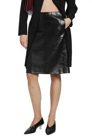 JIL SANDER Leather Skirt - Black