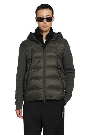 Moncler Padded Wool Zip-up Cardigan - Green
