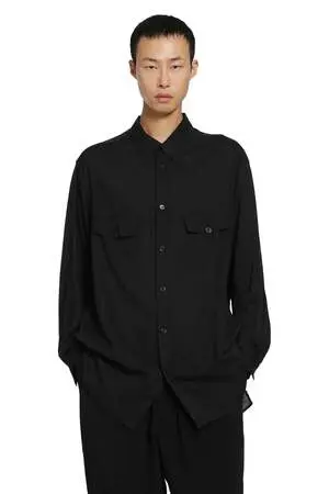 Yohji Yamamoto Chest Panel Pocket Blouse - Black