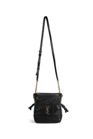 Saint Laurent Jamie Mini Shoulder Pouch In Lambskin - Black