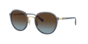 COACH Coach Oval Sunglasses Brown Blue Gradient