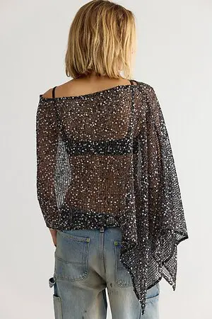 Free People Maggie Sequin Poncho