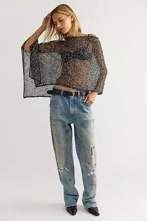 Free People Maggie Sequin Poncho