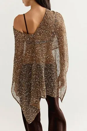 Free People Maggie Sequin Poncho