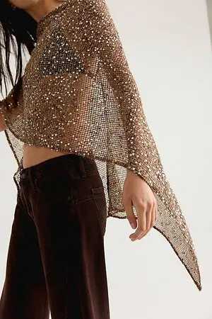 Free People Maggie Sequin Poncho