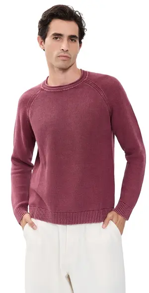 Marine Layer Garment Dye Roll Neck Sweater - Cabernet
